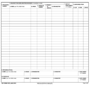DD Form 1079 – Disinterment Register from Temporary Interment Sites ...