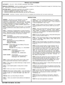 DD Form 108 – Application for Retired Pay Benefits - DD Forms