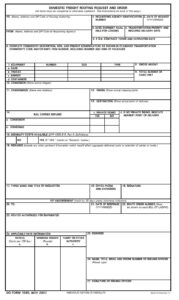 DD Form 1085 – Domestic Freight Routing Request and Order - DD Forms