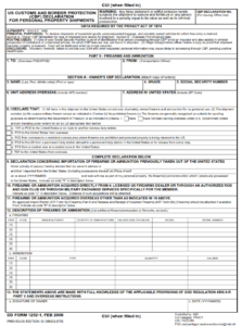 DD Form 1252-1 – U.S. Customs and Border Protection (CBP) Declaration ...