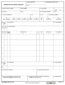 DD Form 1262 – Administrative Service Request - DD Forms