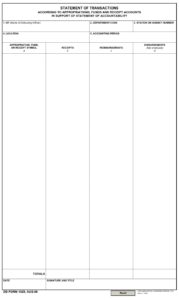 DD Form 1329 – Statement of Transactions - DD Forms