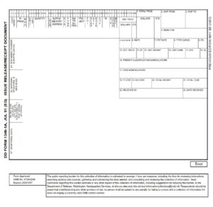 DD Form 1348-1A – Issue Release/Receipt Document - DD Forms