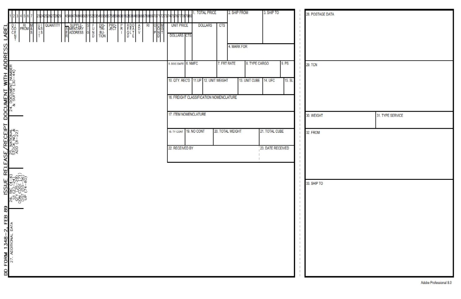 DD Form 1348-2 – Issue Release/Receipt Document with Address Label - DD ...