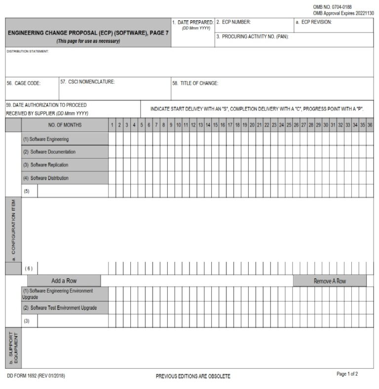 DD Form 1692-7 – Engineering Change Proposal (ECP) (Software), Page 7 ...
