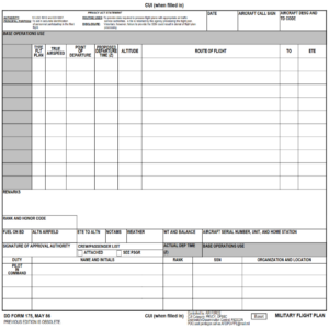 DD Form 175 – Flight Plan, Military - DD Forms
