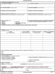 DD Form 137-3 – Dependency Statement – Parent (Instructions) - DD Forms