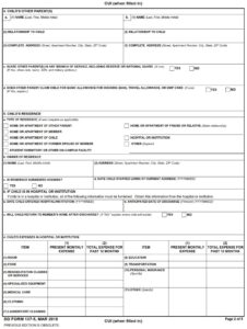 DD Form 137-5 – Dependency Statement – Incapacitated Child Over Age 21 ...