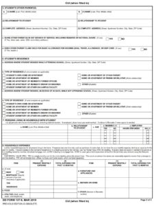 DD Form 137-6 – Dependency Statement – Full-Time Student 21 – 22 Years ...