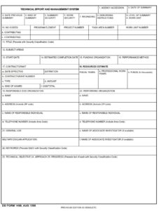 DD Form 1498 – Technical Effort and Management System - DD Forms