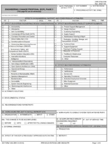 DD Form 1692 – Engineering Change Proposal (ECP), Complete ...