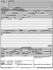 DD Form 1801 – International Flight Plan, DoD - DD Forms