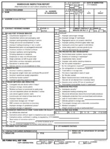 DD Form 1812 – Warehouse Inspection Report - DD Forms