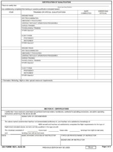DD Form 1821 – Contractor Crewmember Record - DD Forms