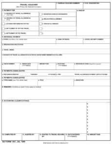 DD Form 1351 – Travel Voucher - DD Forms