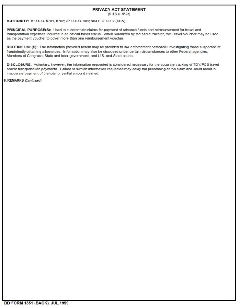 DD Form 1351 – Travel Voucher - DD Forms