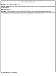 DD Form 1610 – Request and Authorization for TDY Travel of DoD ...