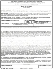 DD Form 1616 – Department of Defense (DoD) Transportation Agreement ...