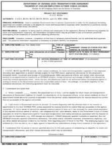 DD Form 1617 – Department of Defense (DoD) Transportation Agreement ...