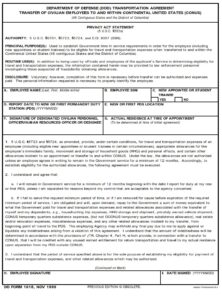 DD Form 1618 – Department of Defense (DoD) Transportation Agreement ...