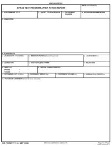 DD Form 1721-2 – Space Test Program After Action Report - DD Forms