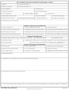 DD Form 1748-2 – Airdrop Malfunction Report (Personnel-Cargo) - DD Forms