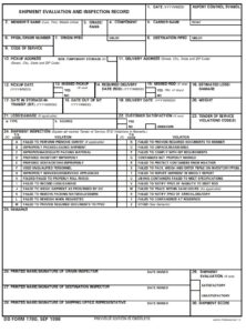 DD Form 1780 – Shipment Evaluation and Inspection Record - DD Forms