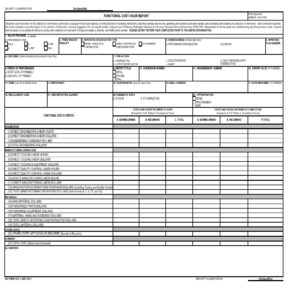 DD Form 1921-1 – Functional Cost-Hour Report - DD Forms