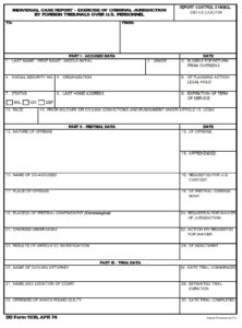 DD Form 1936 – Individual Case Report - DD Forms