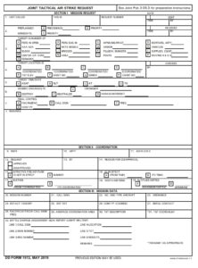 DD Form 1972 – Joint Tactical Air Strike Request - DD Forms