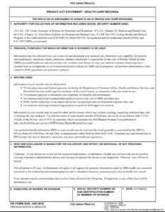 DD Form 2005 – Privacy Act Statement – Health Care Records - DD Forms