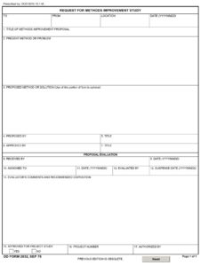 DD Form 2032 – Request for Methods Improvement Study - DD Forms