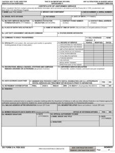 DD Form 214 – Certificate of Uniformed Service - DD Forms