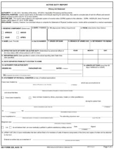 DD Form 220 – Active Duty Report - DD Forms