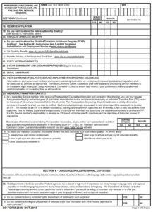 DD Form 2648 – Service Member Pre-Separation/Transition Counseling and ...