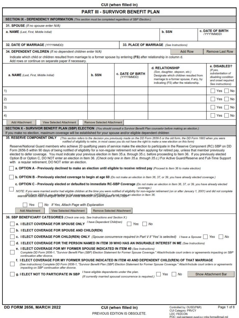 DD Form 2656 – Data for Payment of Retired Personnel - DD Forms