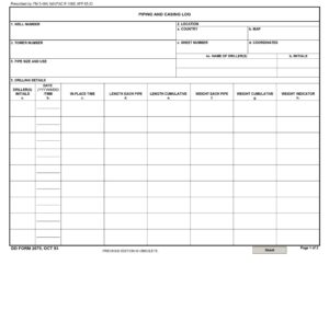 DD Form 2679 – Piping and Casing Log - DD Forms