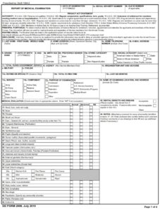 DD Form 2808 – Accessions Medical History Report - DD Forms