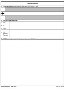 DD Form 2861 – Cross-Reference - DD Forms