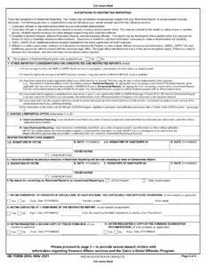 DD Form 2910 – Victim Reporting Preference Statement (Accessible using ...