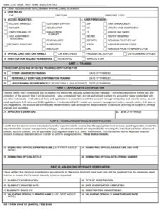 DD Form 2962 V1 – Personnel Security System Access Request (PSSAR ...