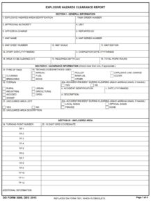 DD Form 3008 – Explosive Hazards Clearance Report - DD Forms