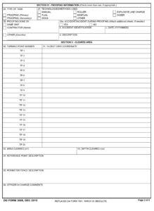 DD Form 3008 – Explosive Hazards Clearance Report - DD Forms