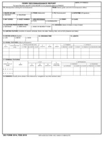 DD Form 3014 – Ferry Reconnaissance Report - DD Forms