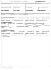DD Form 3016 – River Reconnaissance Report - DD Forms
