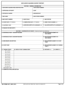 DD Form 3017 – Explosive Hazards Survey Report - DD Forms