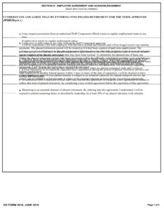 DD Form 3018 – Phased Retirement Request and Agreement - DD Forms