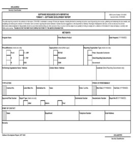 DD Form 3026-1 – Software Development Report - DD Forms