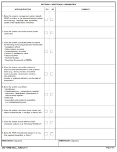 DD Form 3042 – Accountable Property System of Records (APSR) Equipment ...