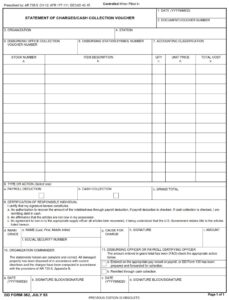 DD Form 362 – Statement of Charges/Cash Collection Voucher - DD Forms